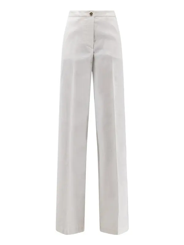 Pinko Jacopone Linen And Viscose Wide Leg Trousers - White