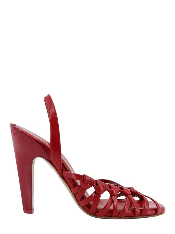 Chloé Estra Leather Slingbacks - Red
