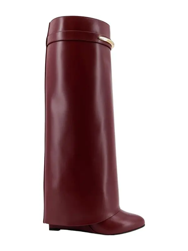 Givenchy Shark Leather Boots - Red