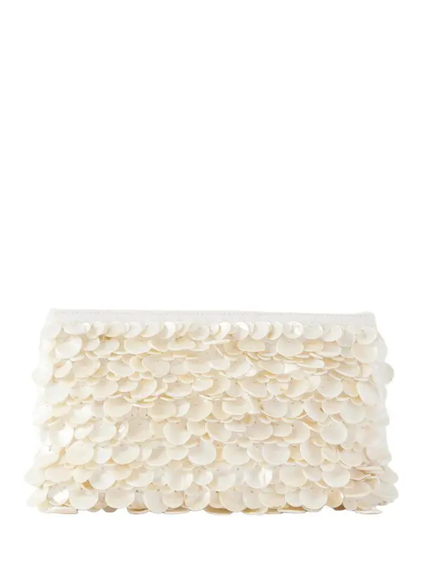 Simkhai Reese Shell Beaded Clutch - Neutrals