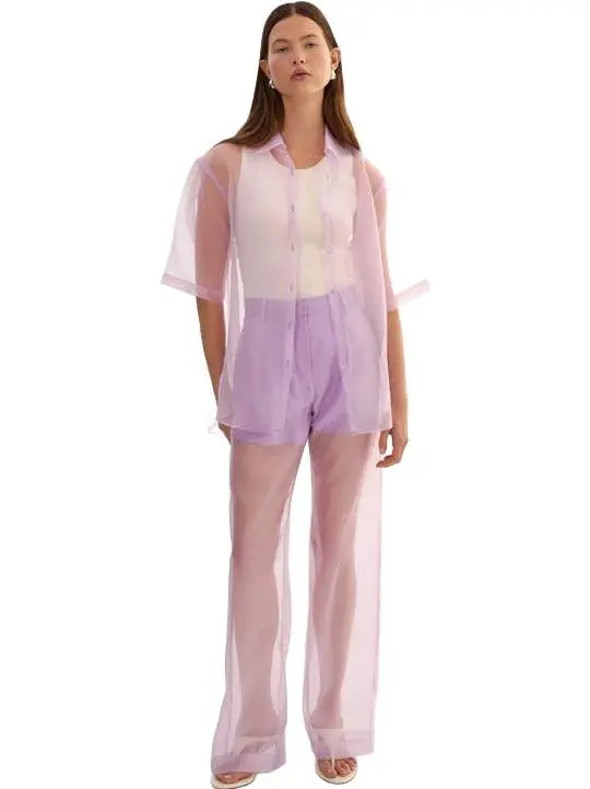 LAMARQUE Aloma Sheer Pants - Lilac