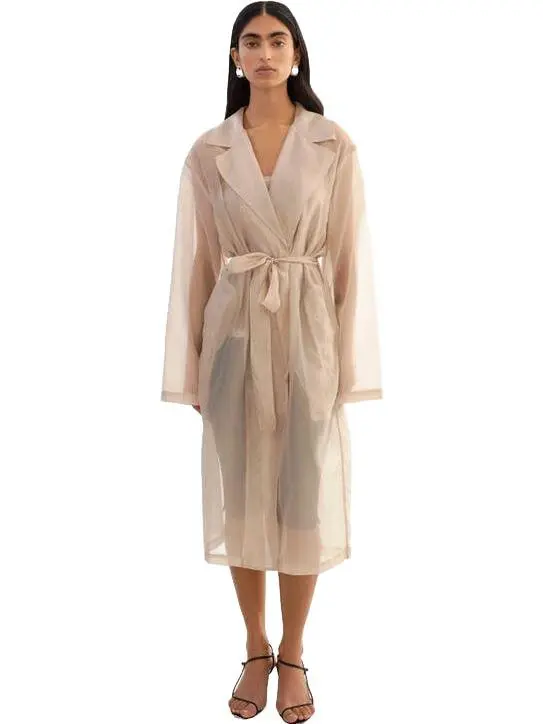 LAMARQUE Long Sheer Coat - Beige