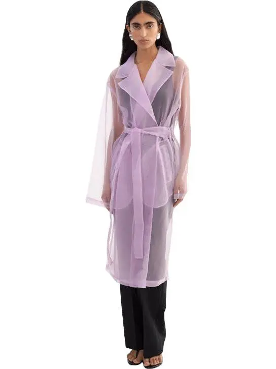 LAMARQUE Long Sheer Coat - Lilac
