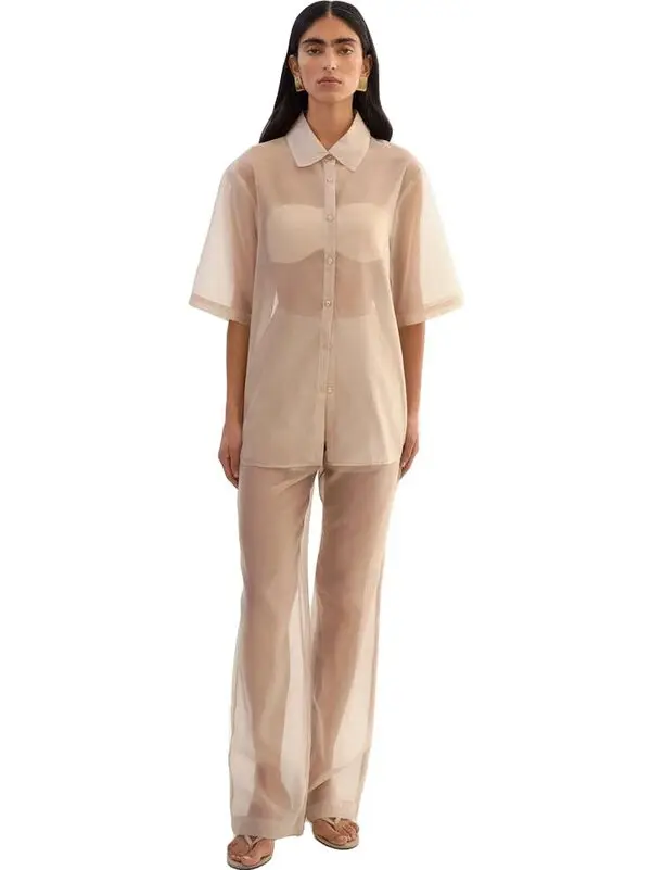 LAMARQUE Manda Sheer Shirt - Beige