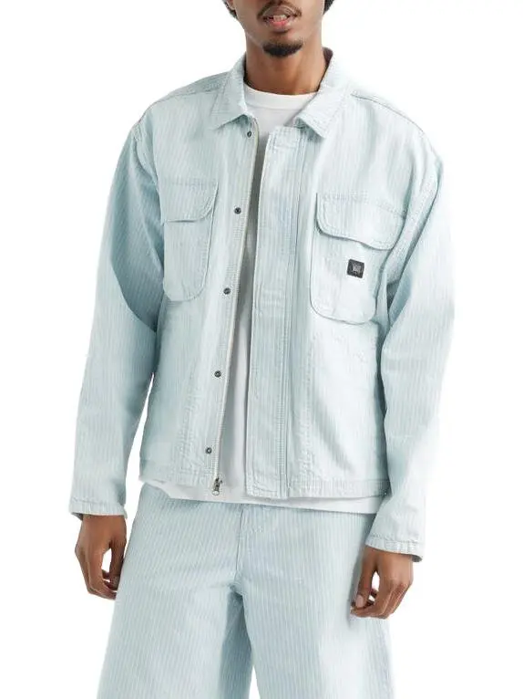 VANS Umber Stripe Denim Chore Jacket - Blue Ice Stripe