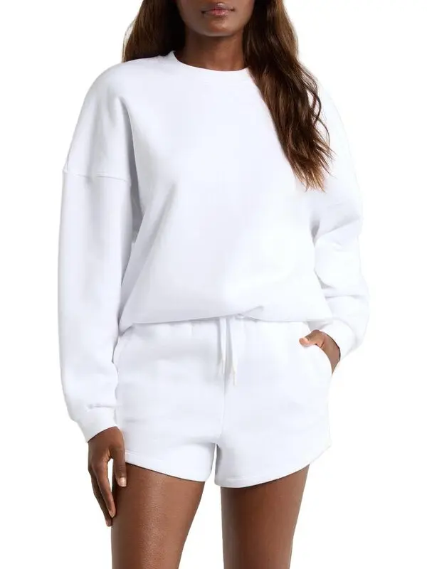 MPG Luxefleece Boyfriend Sweatshirt - Brilliant White