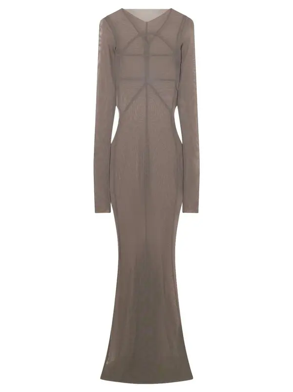 Rick Owens Temple Stretch Tulle Gown - Gray