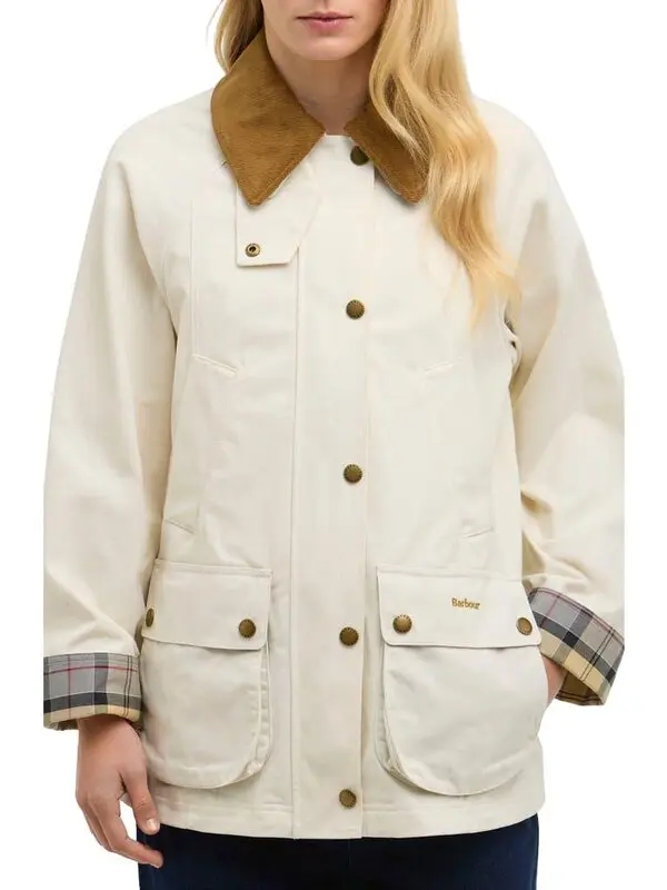Barbour Modern Beadnell Cotton Jacket - Light Pearl/dress