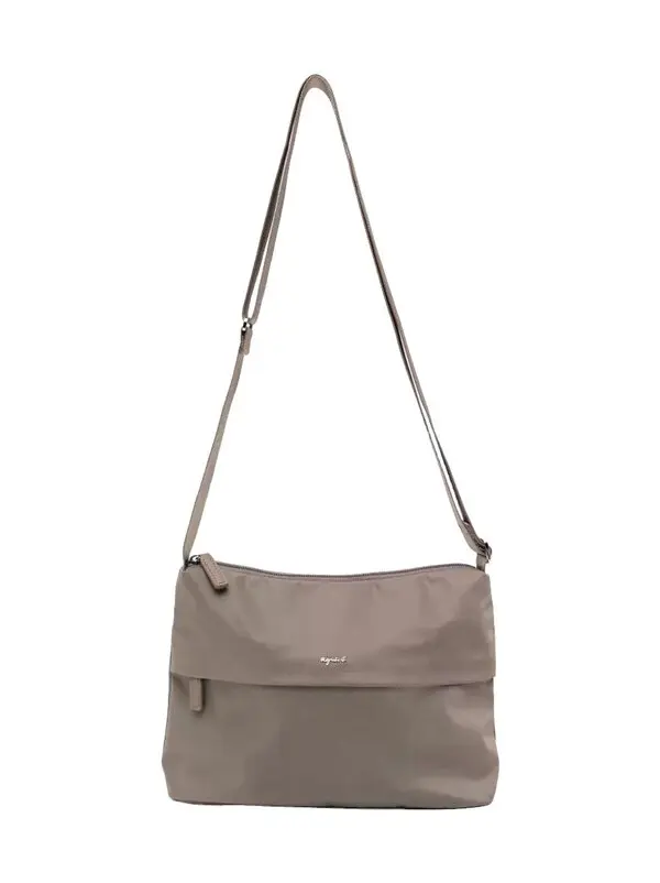 AGNES B. Logo-embossed Shoulder Bag - Brown