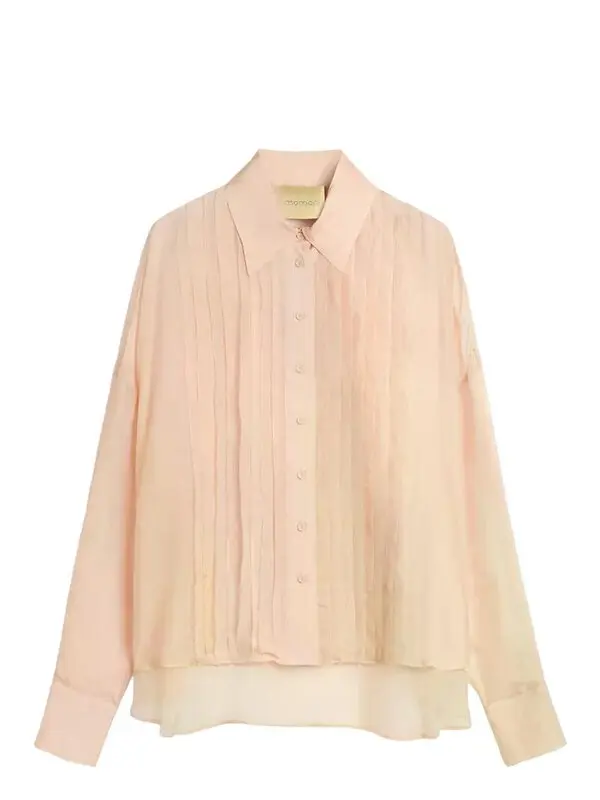 Momoni Raw Cut Bib Shirt - Pink