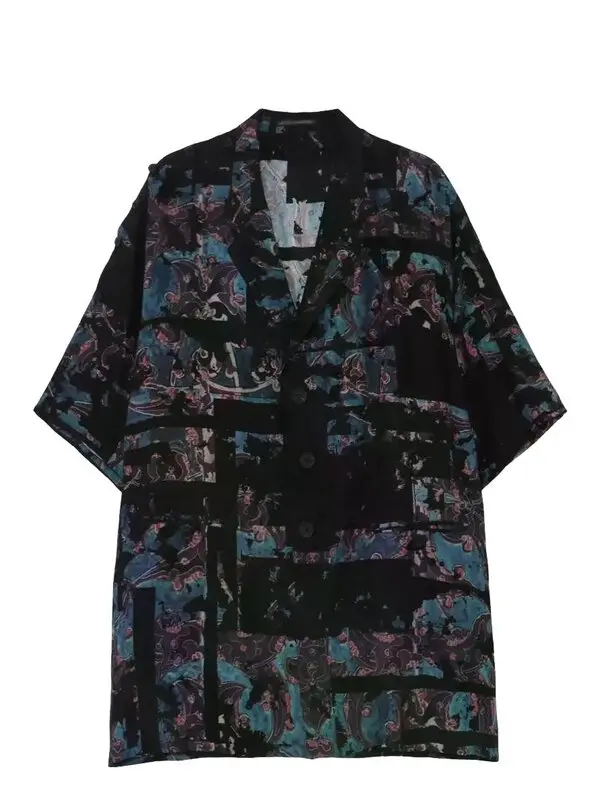 Yohji Yamamoto Patterned Silk Jacket - Black