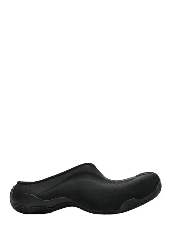 Balenciaga Perforated Slip-on Slides - Black