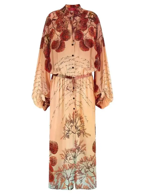 F.R.S FOR RESTLESS SLEEPERS Printed Long-sleeve Dress - Neutrals