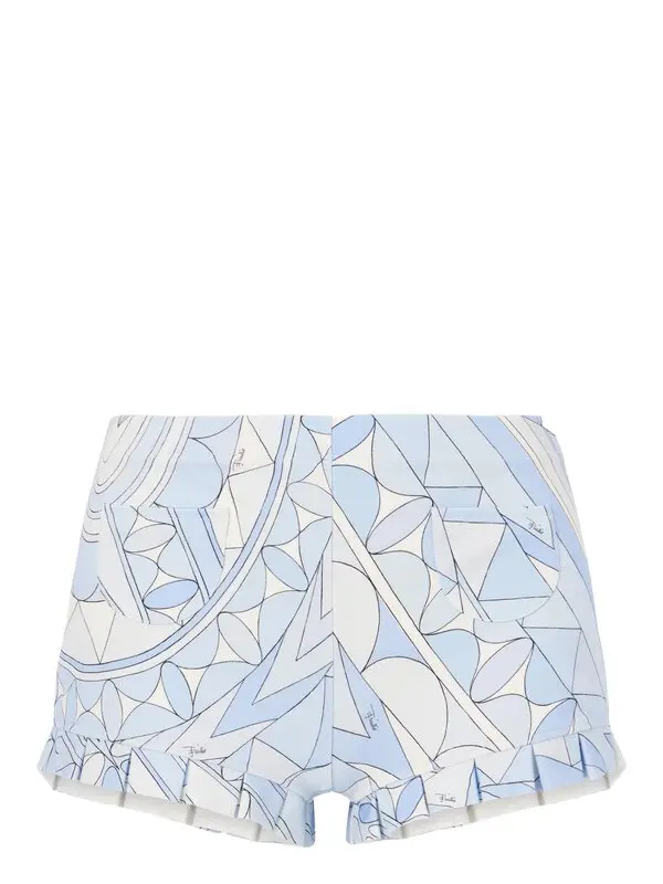 Emilio Pucci Pleated Printed Cotton-jersey Shorts - Pink