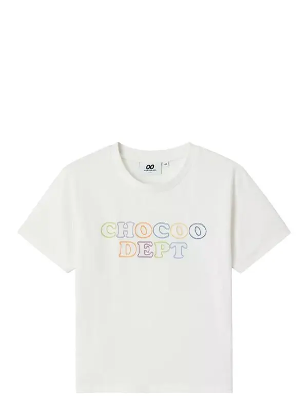 CHOCOOLATE Graphic Embroidered T-shirt - Neutrals