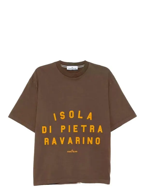 Stone Island Slogan-print T-shirt - Brown