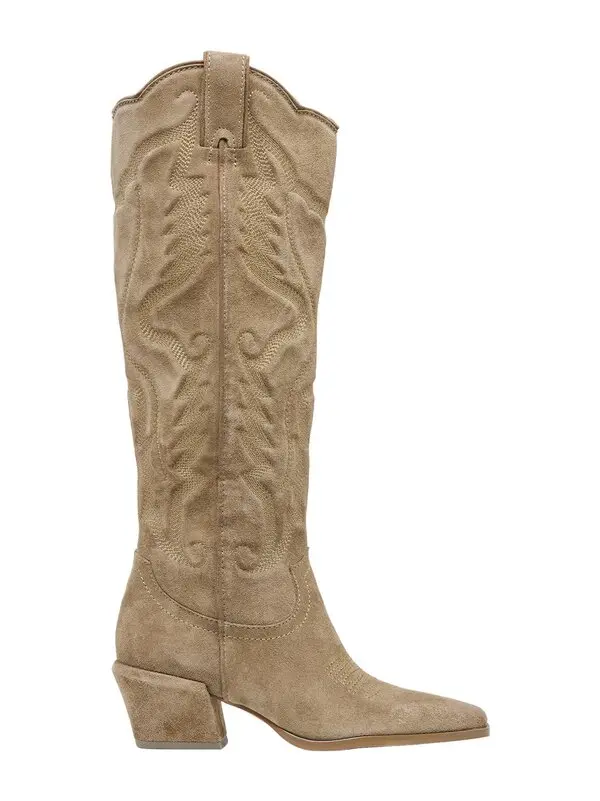 DOLCEVITA Luni Knee High Boots - Taupe Suede