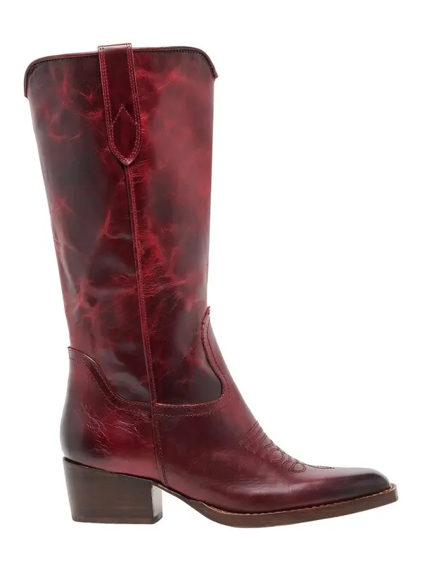 DOLCEVITA Vigla Leather Boots - Garnet Leather
