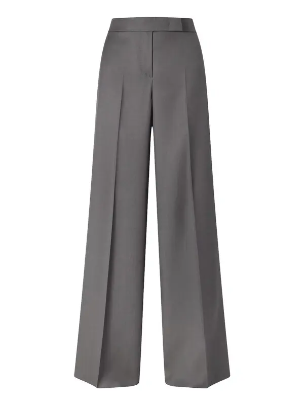 Max Mara Rio Wool-twill Wide-leg Trousers - Gray