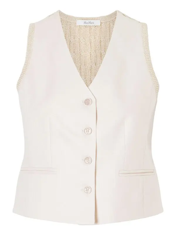 Max Mara Calibri Cable-knit Linen Vest - Beige