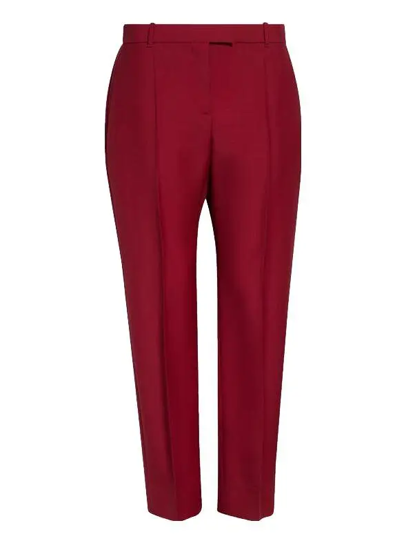 Alexander McQueen Wool & Mohair Bootcut Trousers - Raspberry