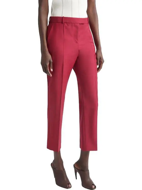 Alexander McQueen Wool & Mohair Bootcut Trousers - Raspberry