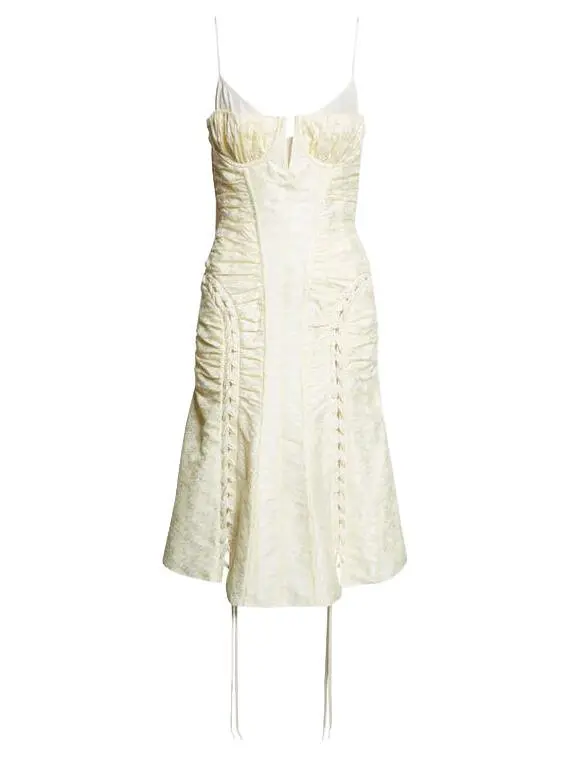 Alexander McQueen Floral Jacquard Corset Dress - Cream