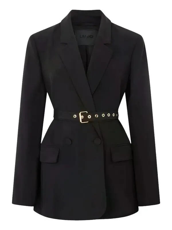 Liu Jo Double-breasted Blazer With Belt - Black