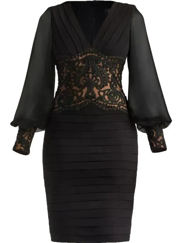 Tadashi Shoji Niema Embroidery Dress - Black