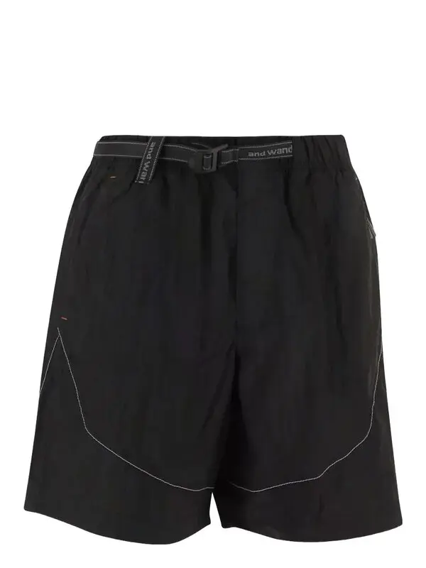 AND WANDER Adjustable-belt Bermuda Shorts - Black