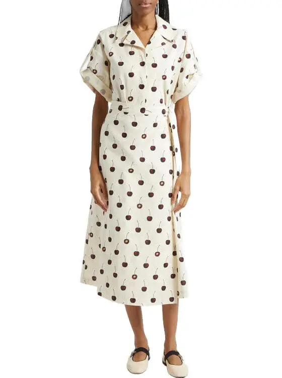 Stine Goya Organic Cotton Shirtdress - Cherries