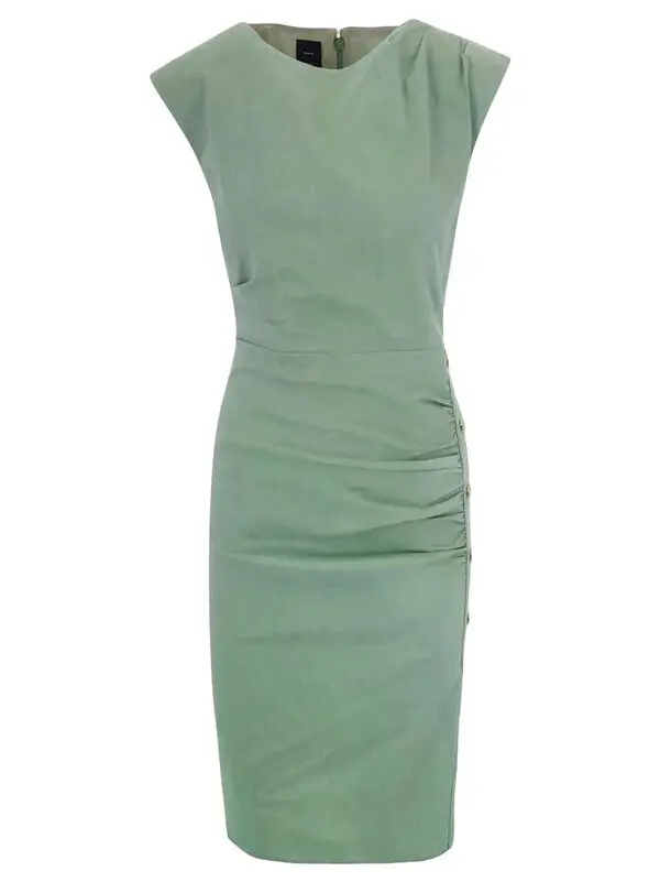 Pinko Ruched Midi Dress - Green
