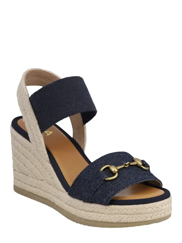 Mia Barossa Wedge Sandal - Navy