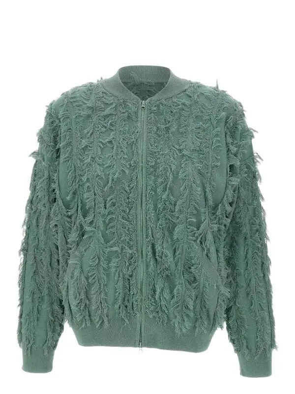 KANGRA Frayed Zip Jacket - Green