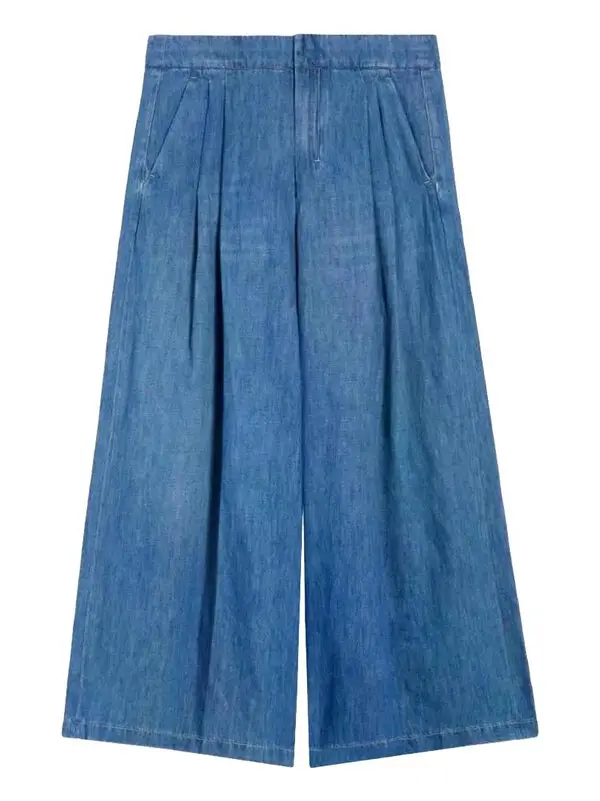 Max Mara Cropped Wide-leg Jeans - Blue