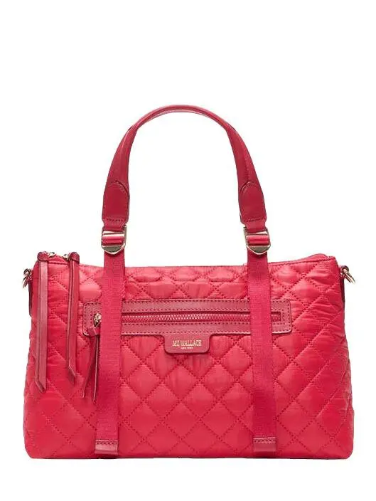 Mz Wallace Small Park Quilted Nylon Satchel - Apple