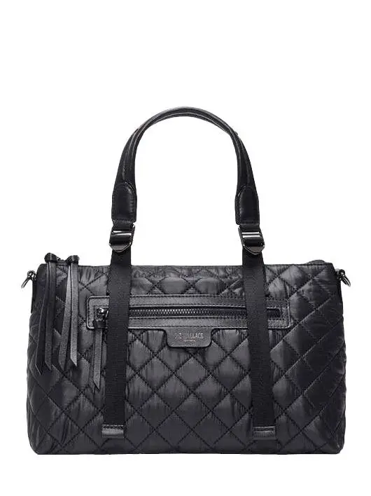 Mz Wallace Small Park Quilted Nylon Satchel - Black