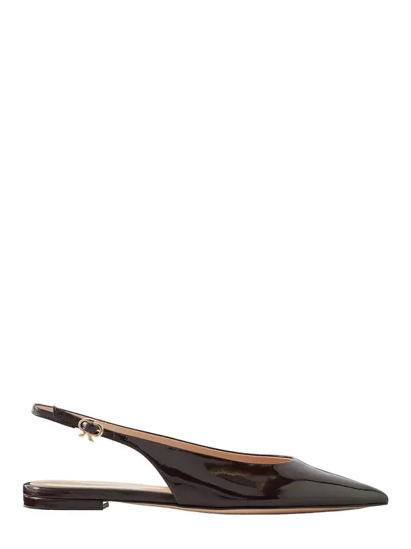 GIANVITO ROSSI Robbie Polished-leather Slingback Flats - Burgundy