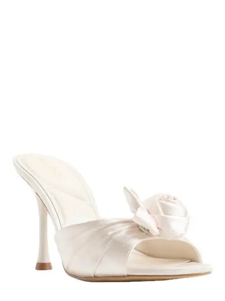Aldo Rosalina Floral Appliqué Satin Slides - Other White