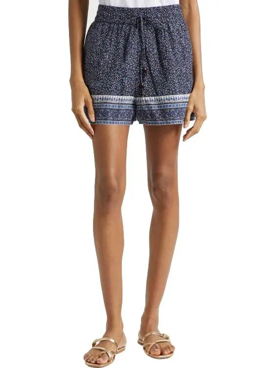 Veronica Beard Vilvaldi Tie-waist Shorts - Navy Multi