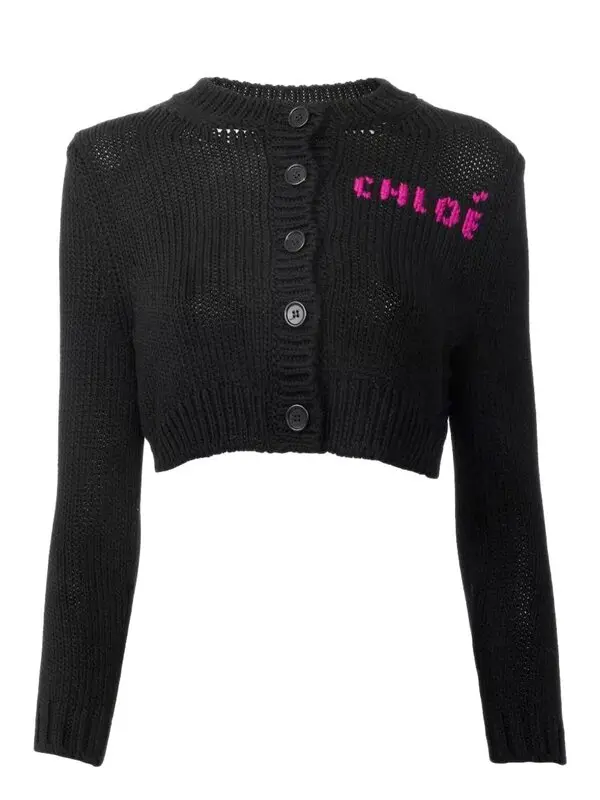 Chloé Buttoned Knit Cardigan - Black
