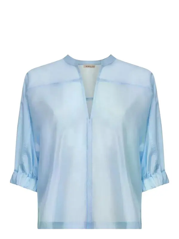 BLANCA VITA V-neck Blouse - Blue