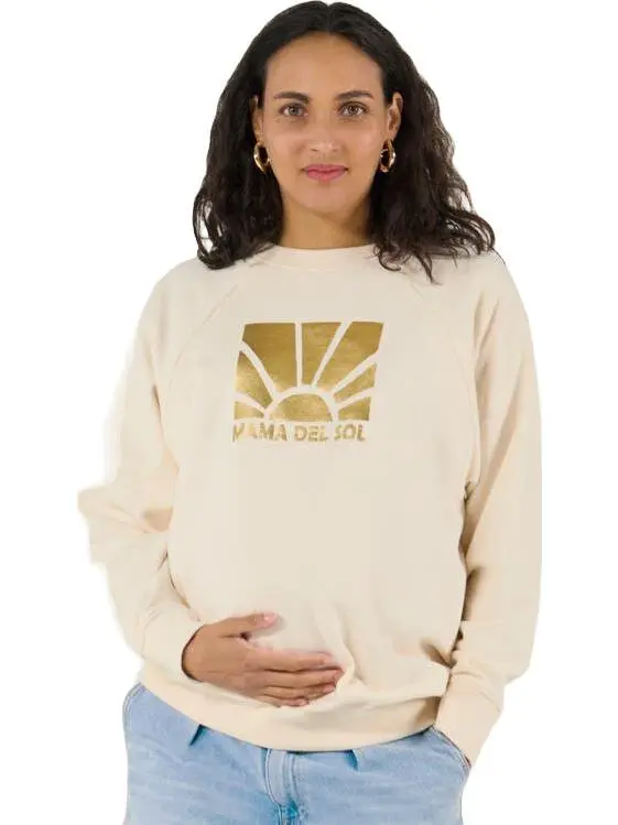 CACHE COEUR Maternity And Nursing Print Sweatshirt - Ecru