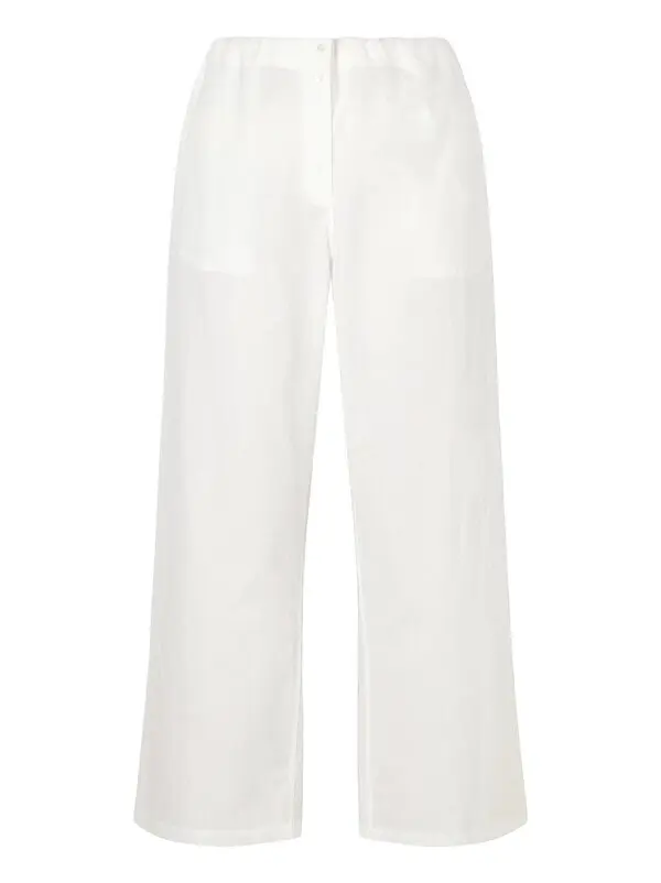 COLLEEN ALLEN Cotton-voile Wide-leg Pants - White