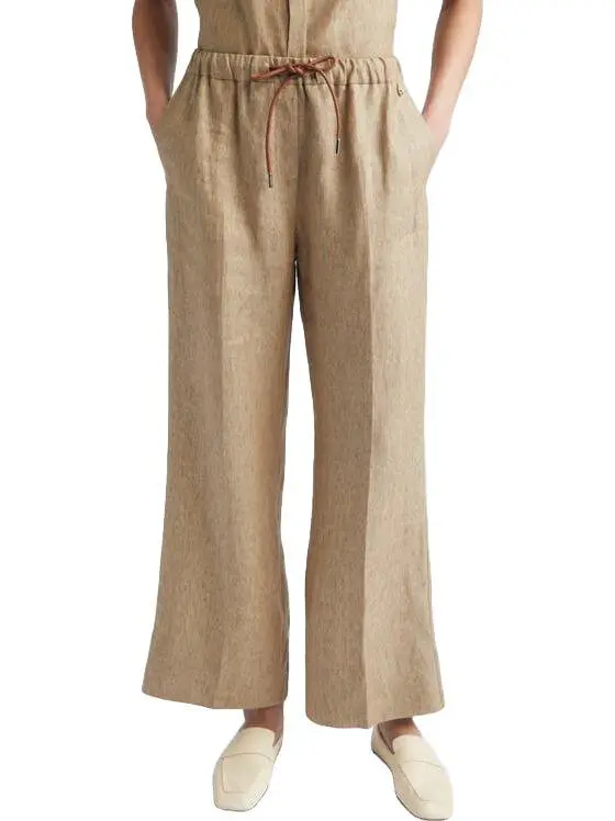 Herno Linen Water Repellent Drawstring Pants - Sand
