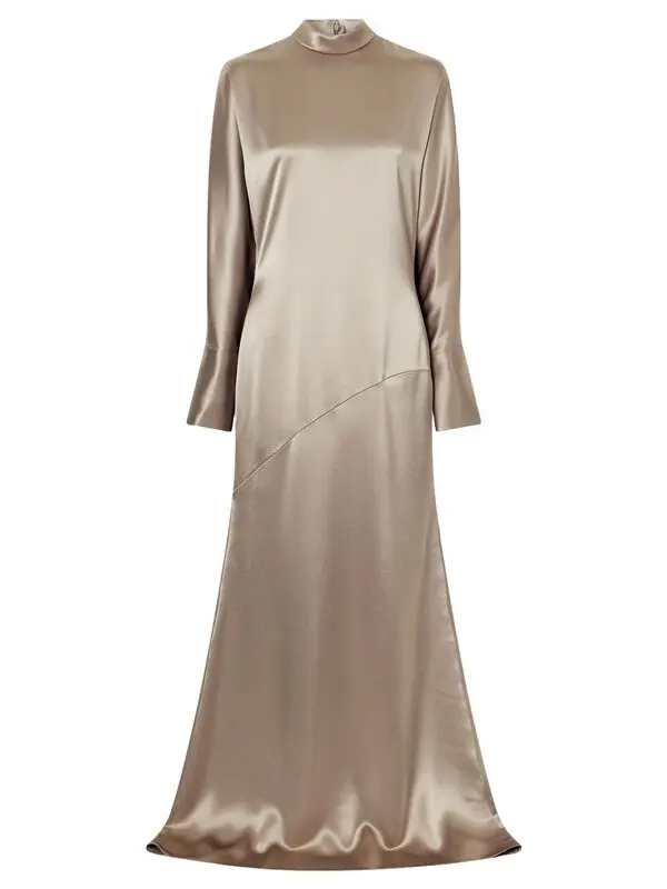 Galvan Phoenix Satin Gown - Brown