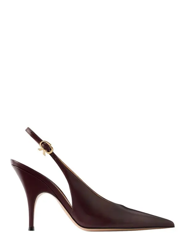 GIANVITO ROSSI Sofia 95 Leather Slingback Pumps - Burgundy