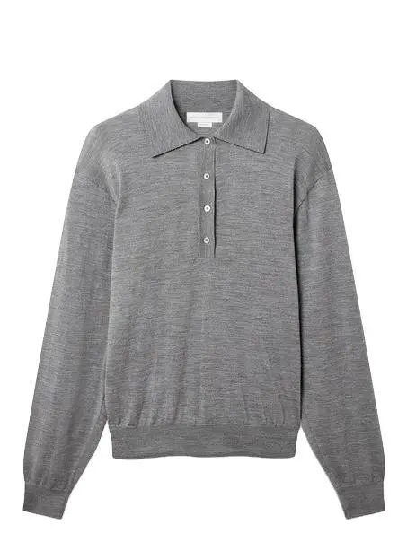 Stella McCartney Lightweight Wool Frill Polo - Black / White / Pink / Gray