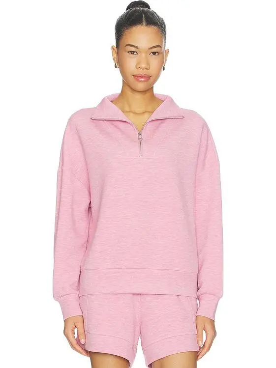 Varley Hawley Half Zip Sweater - Rose Marl