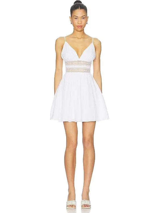 Poupette St Barth Emilie Mini Dress - Optic White Plain